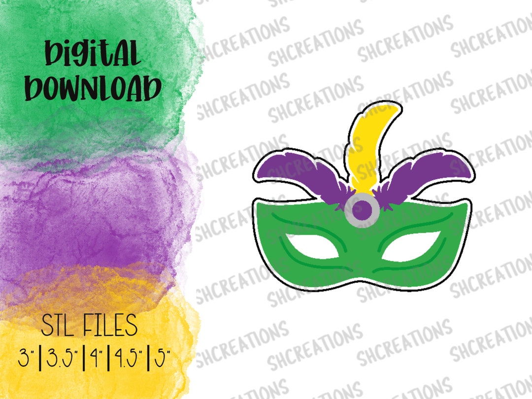 Party Mask STL FILE Carnvial Cookie Cutter, Carnival STL File Carnival ...