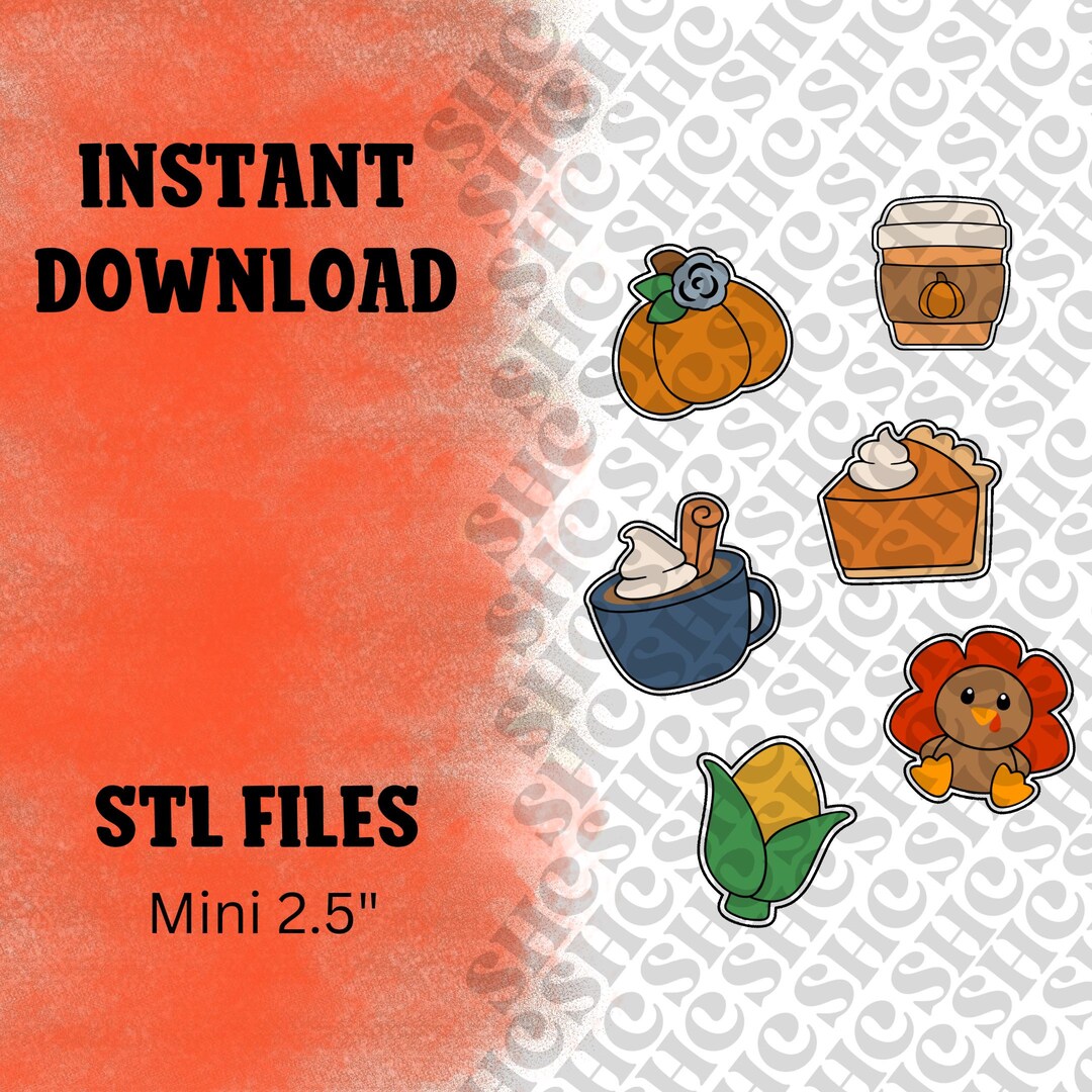 Mini Fall Cookie Cutter STL Set 1 Set of 6 Autumn-themed 3D Printable ...