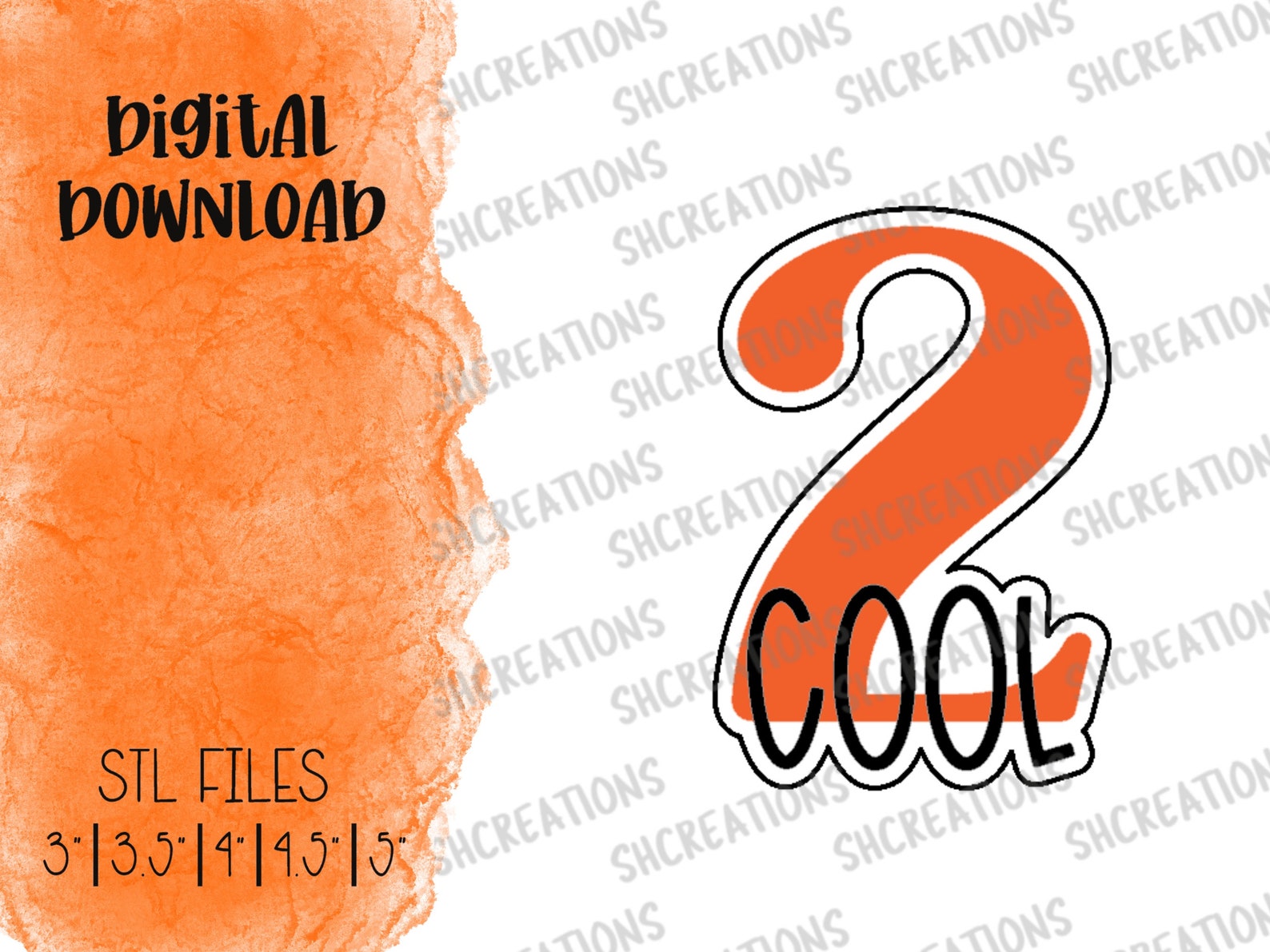 2 Cool STL FILE Number Cookie Cutter , Number STL File , Two Kool ...