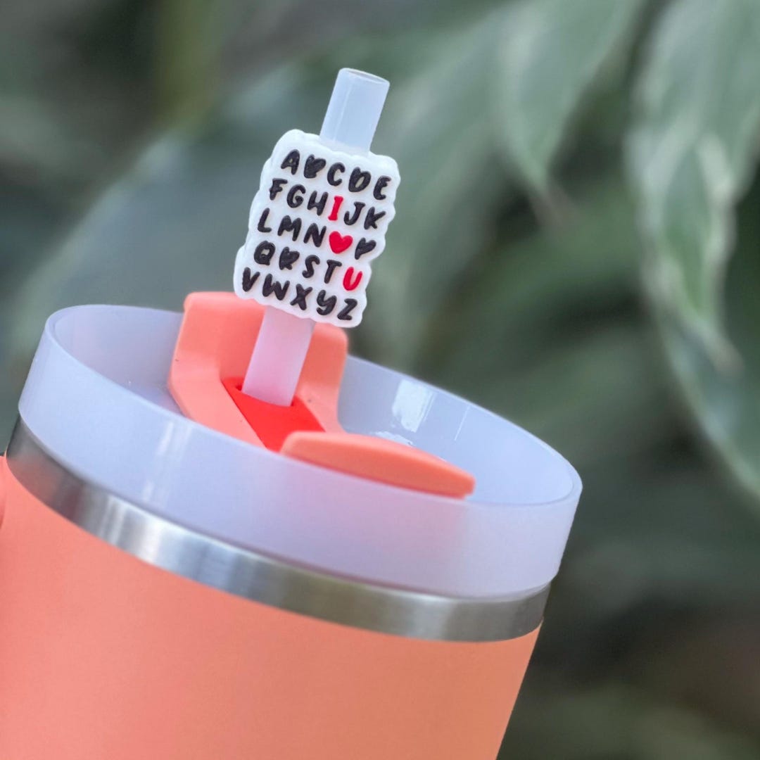 Alphabet I Love You Straw Topper STL File | Valentine Straw Topper ...