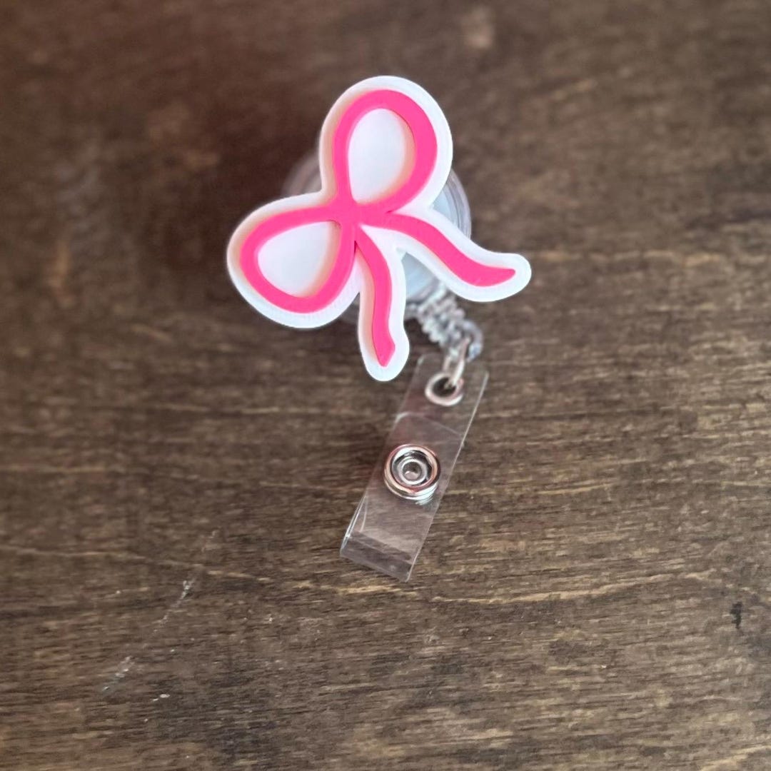Coquette Bow Badge Reel, Badge Topper STL, Bow Badge Reel STL, 3d Badge ...