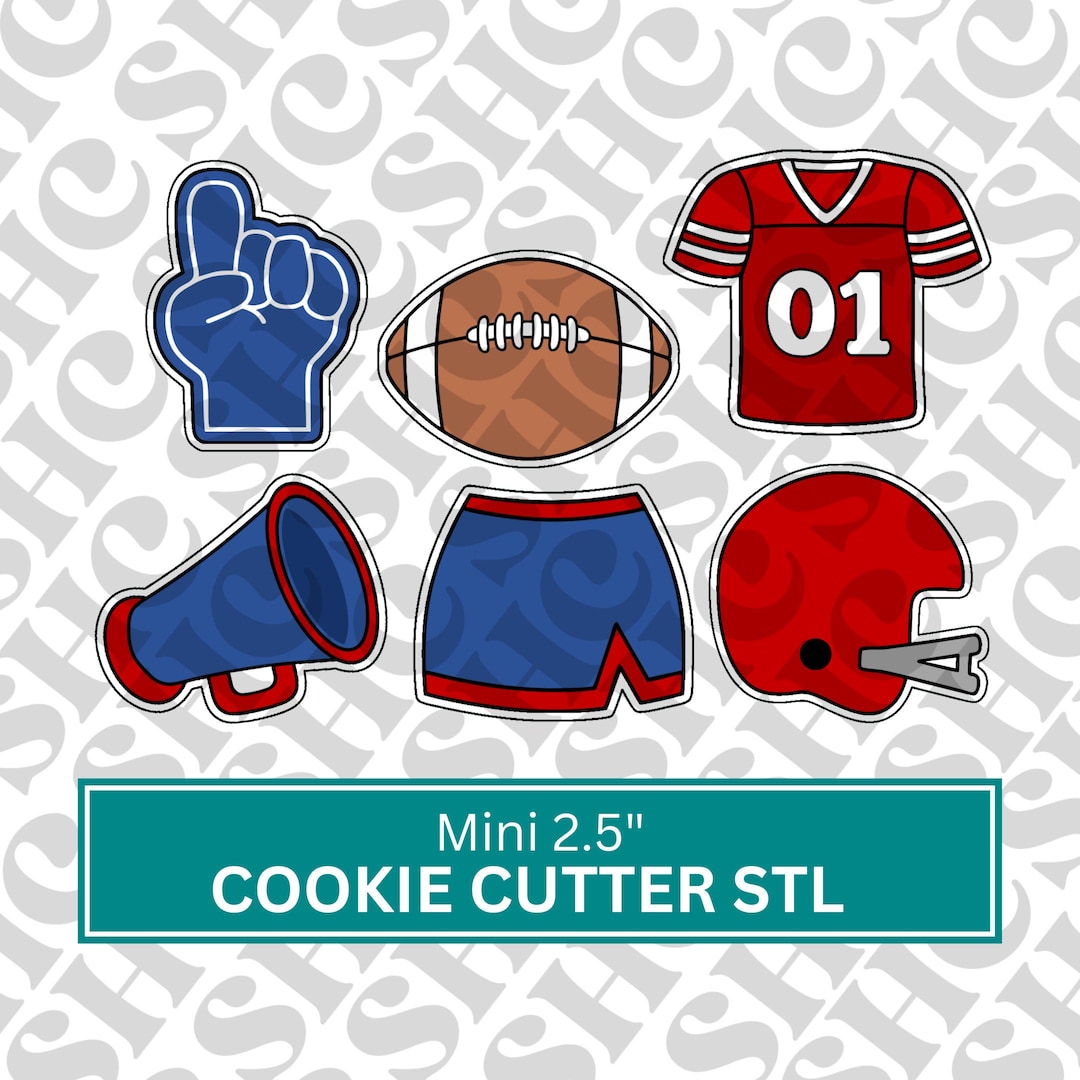 Mini Football Cookie Cutter STL Files | Cheerleader Designs | Set 2 ...