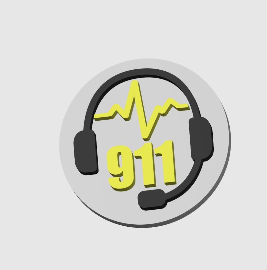 911 Dispatcher 3D Badge Topper STL, 911 Badge Reel STL, Badge Reel ...