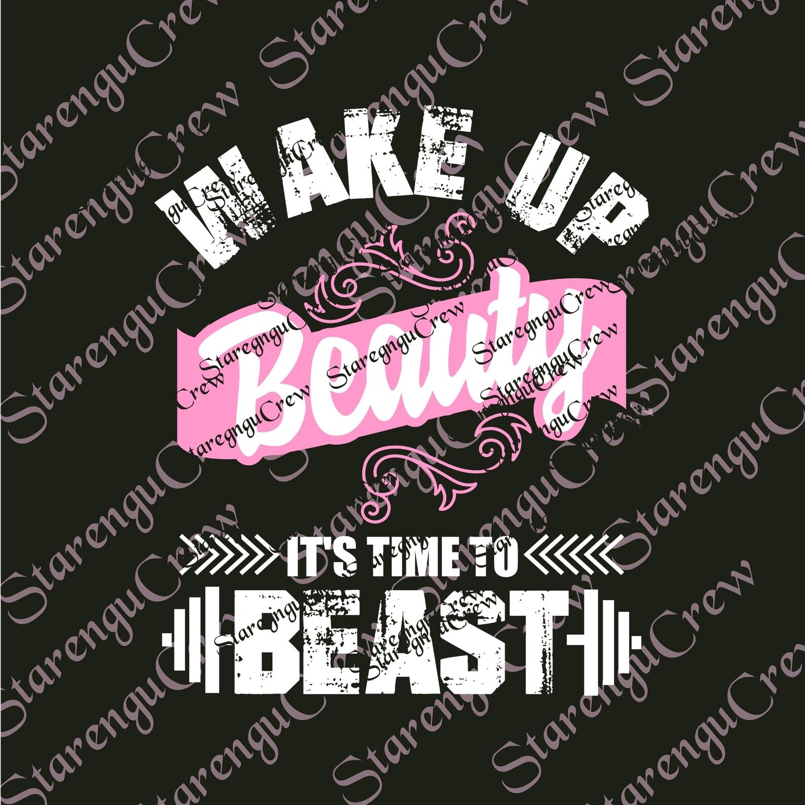 Wake up Beauty Its Time to Beast PNG, Fitness Women, Workout ...