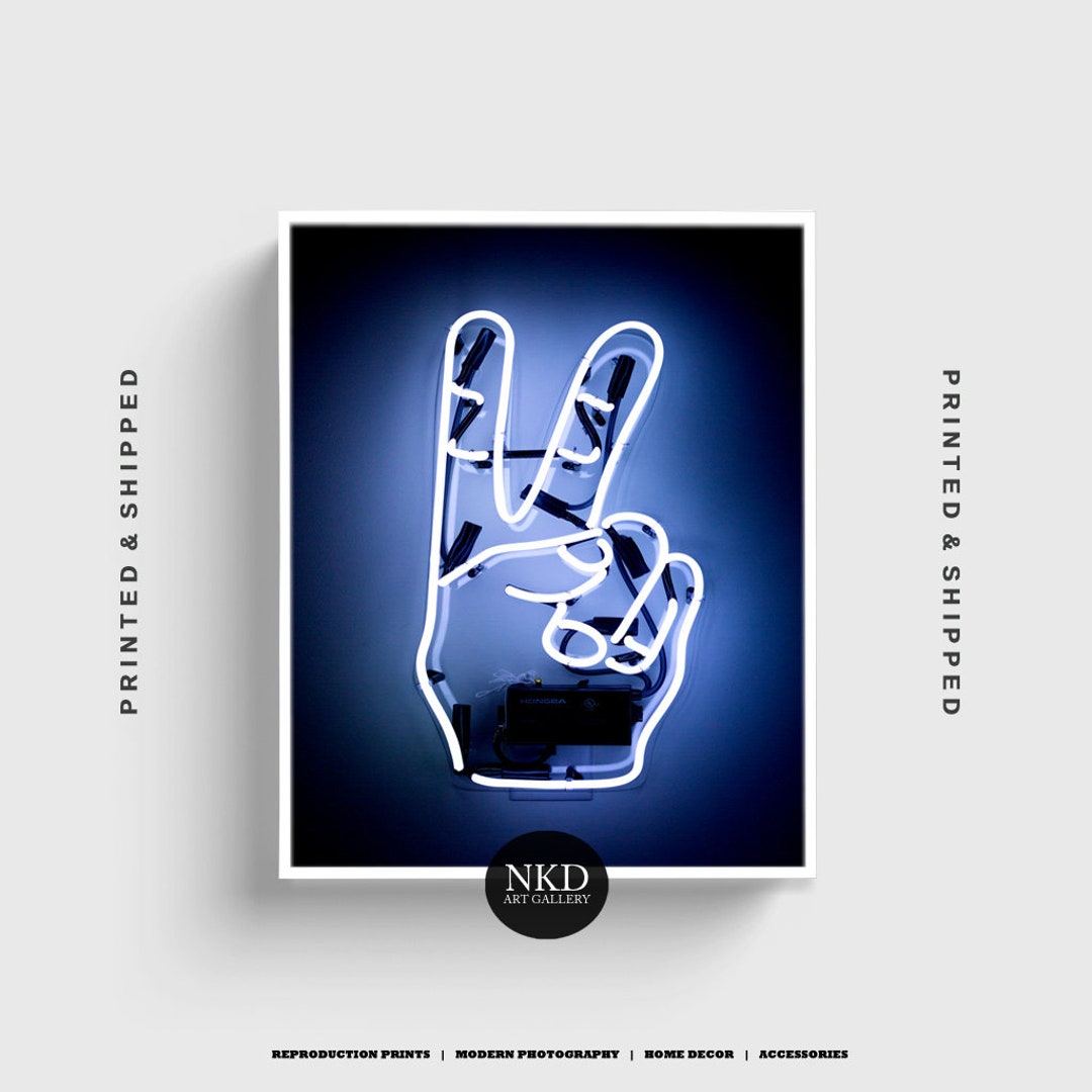 Peace Sign Print Neon Art Punk Wall Art Art Print Dorm - Etsy UK
