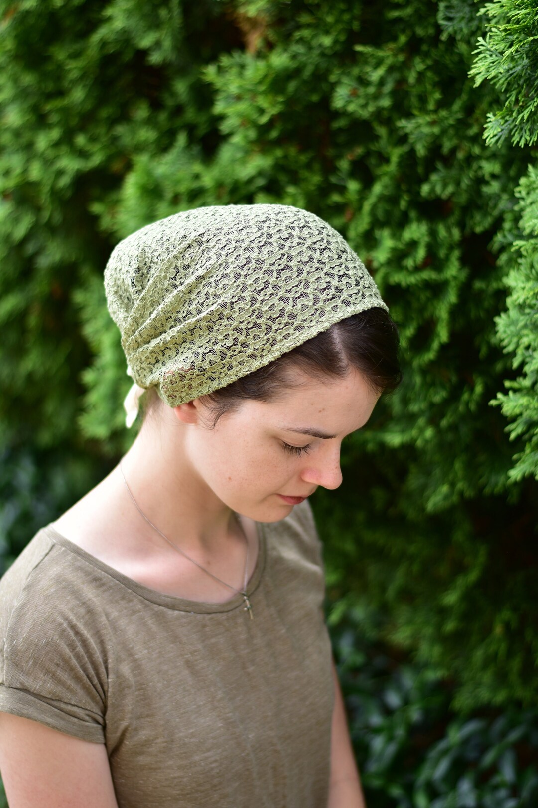 Olive Lace - Full Coverage Headband//headwrap//headcovering//headscarf - Etsy