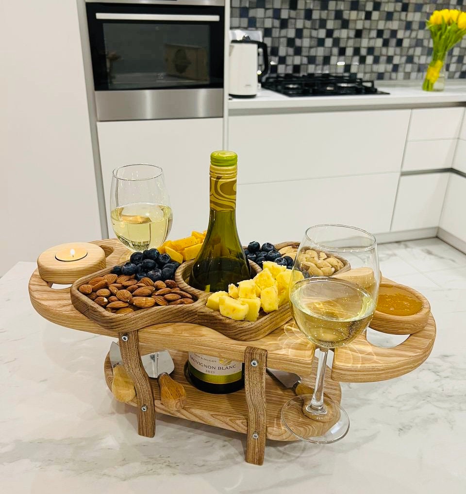 Wine Table Made of Oak. A Table for Two People for a Romantic - Etsy