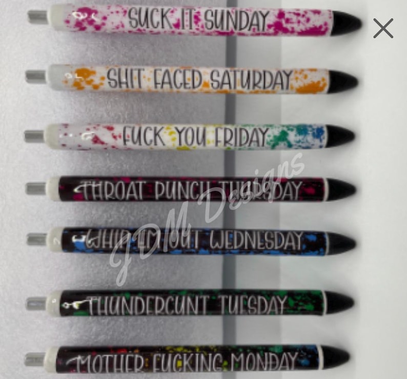 Days of the Week Pens - Etsy