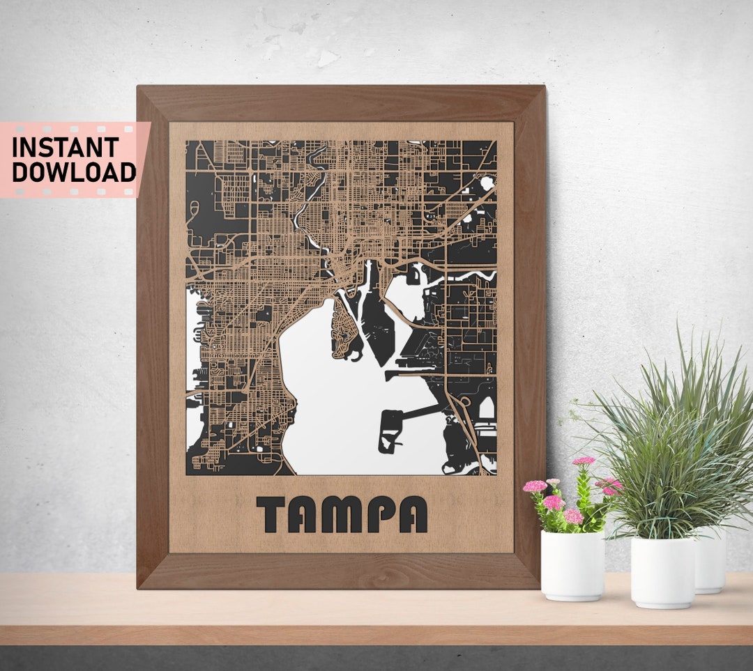 Tampa Land and Roads Map File for Laser Cut Instant Download Svg Crd ...