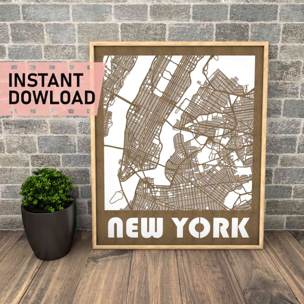 Laser Cut Map of New York City - Etsy