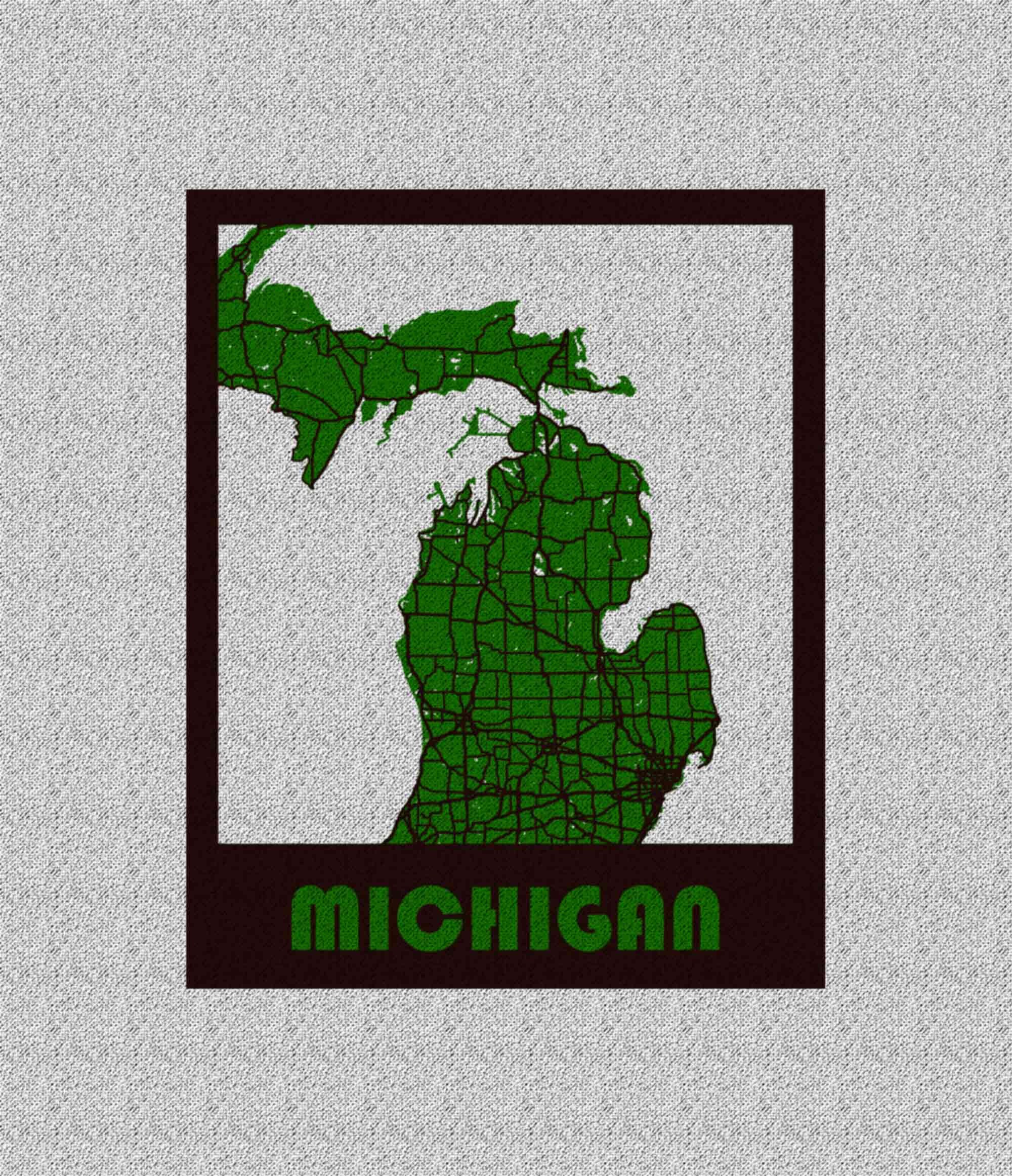 Michigan Land and Roads Map File for Laser Cut Instant Download Svg Crd ...