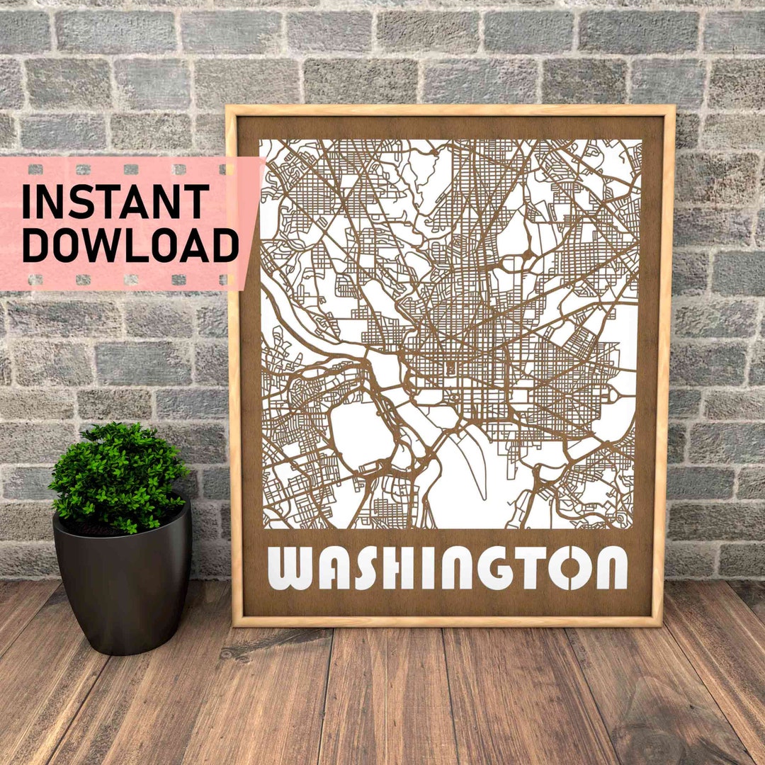 Washington, D.C. File for Laser Cut Instant Download Svg Dxf Eps Crd ...