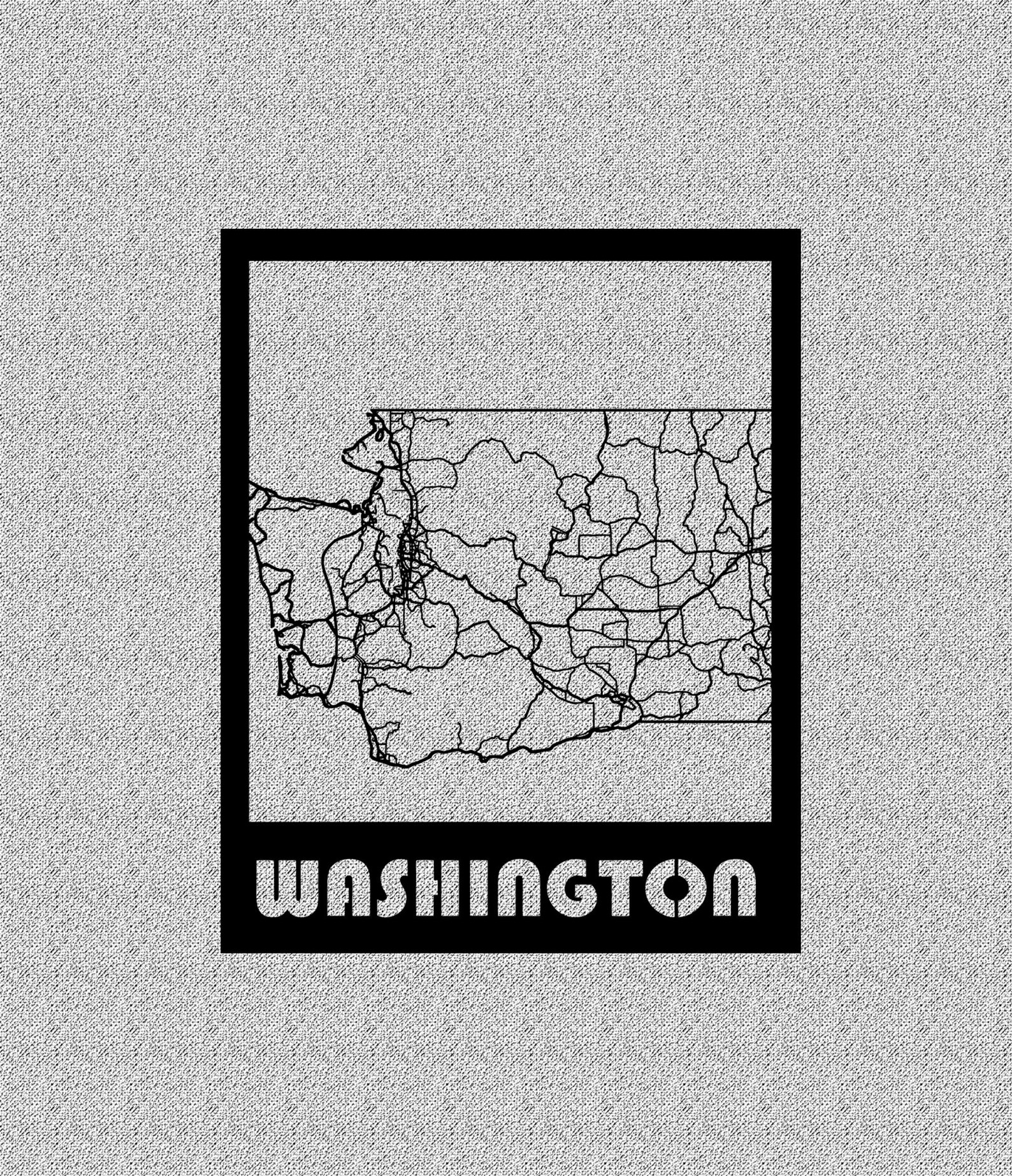 Washington Land and Roads Map File for Laser Cut Instant Download Svg ...