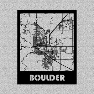 Boulder, CO Land and Roads Map File for Laser Cut Instant Download Svg ...