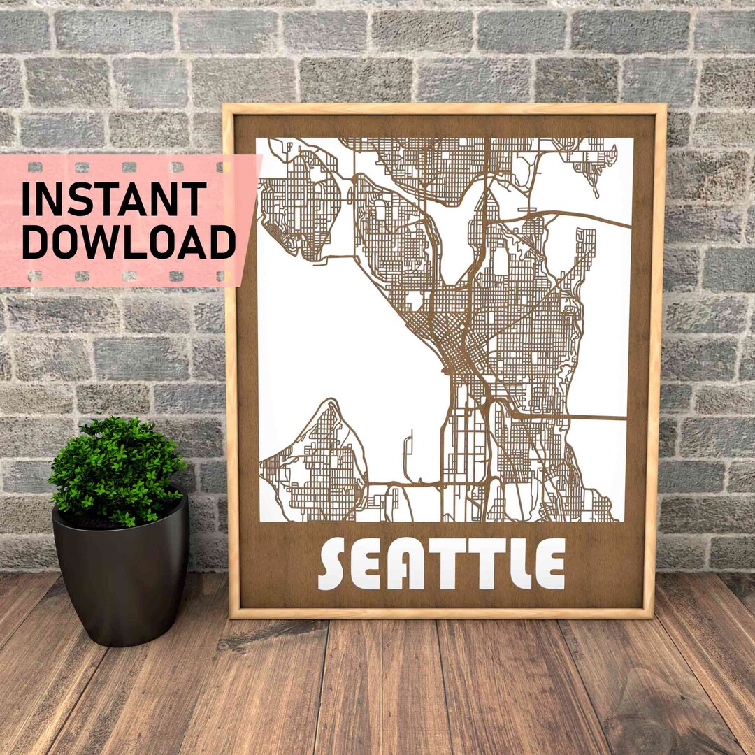 Seattle, Washington File for Laser Cut Instant Download Svg Dxf Eps Crd ...