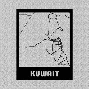 Kuwait Land and Roads Map File for Laser Cut Instant Download Svg Crd ...