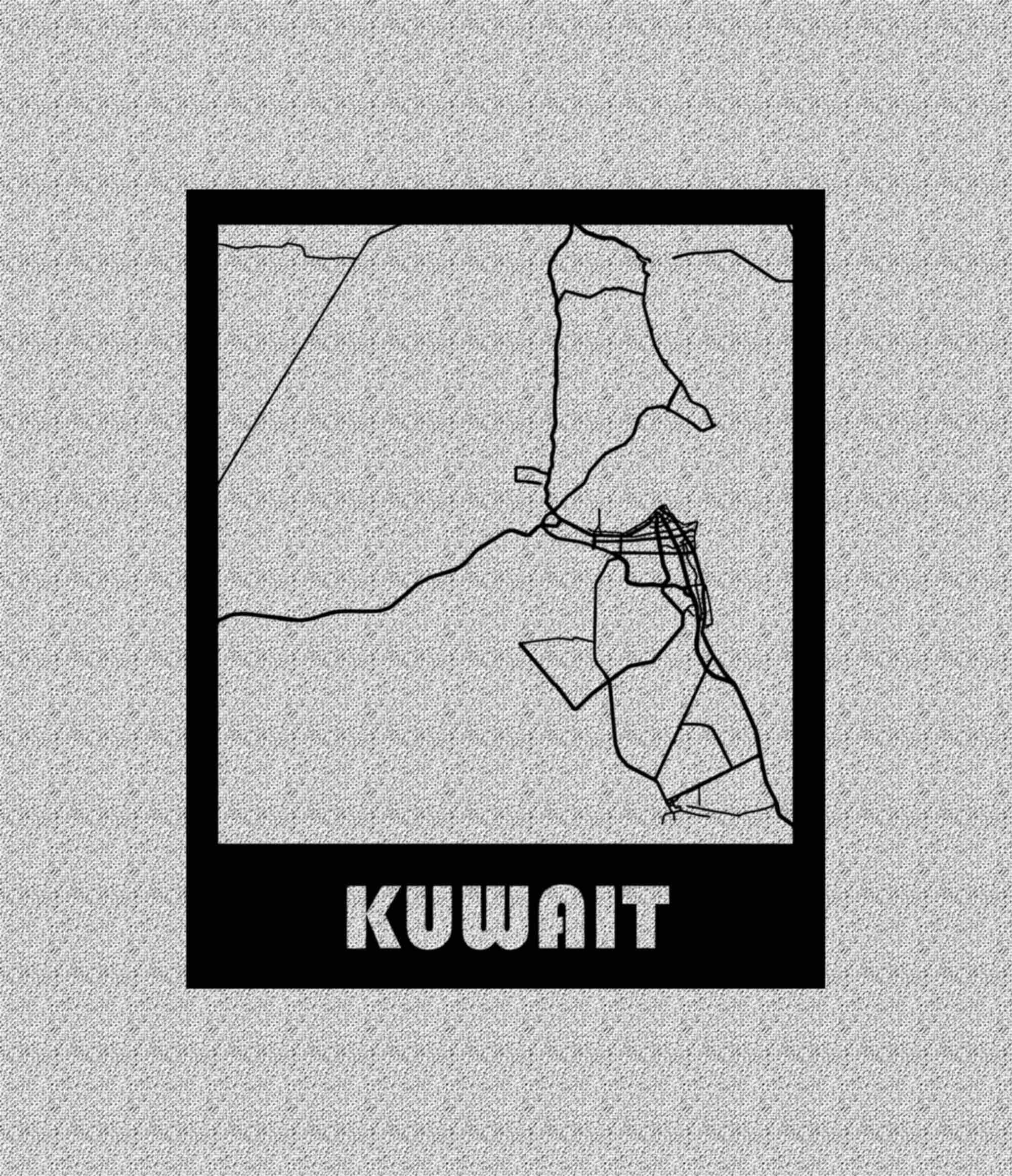 Kuwait Land and Roads Map File for Laser Cut Instant Download - Etsy
