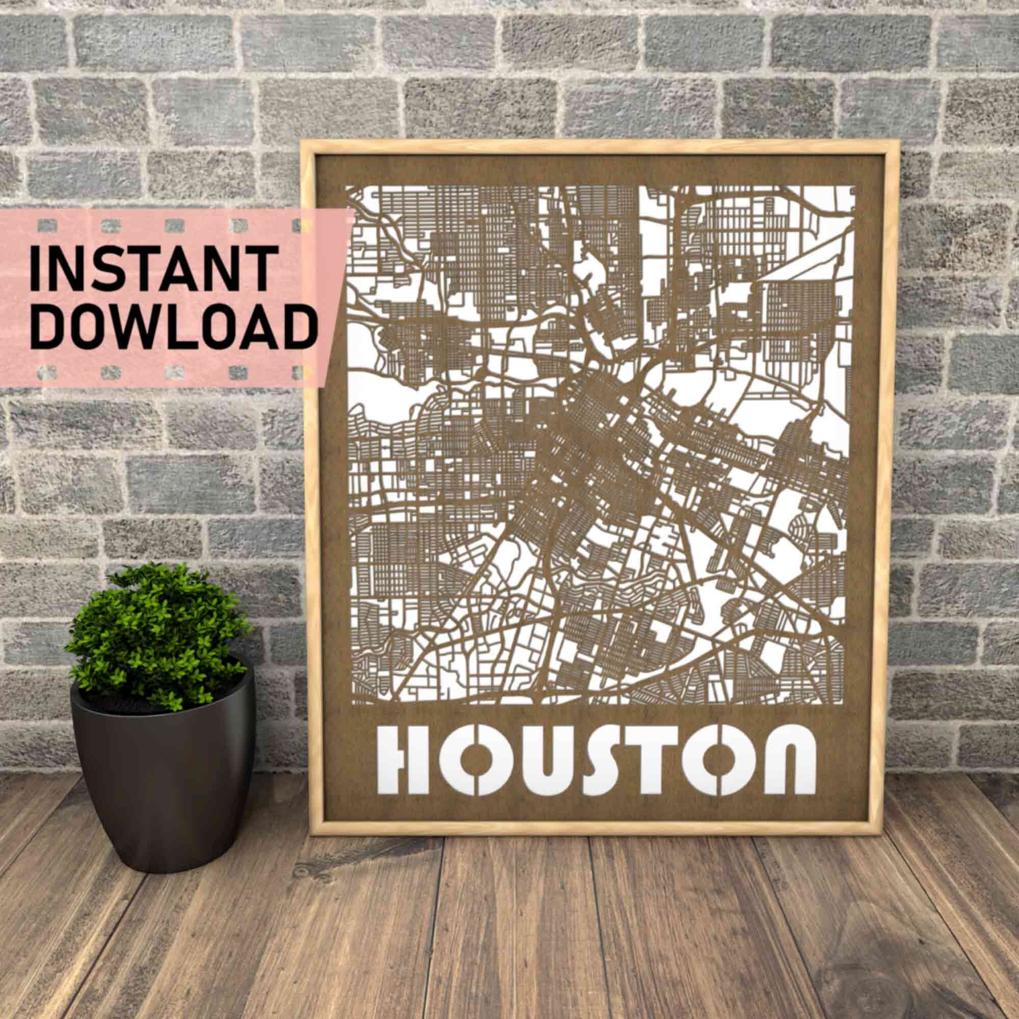 Houston, Texas File for Laser Cut Instant Download Svg Dxf Crd Eps ...