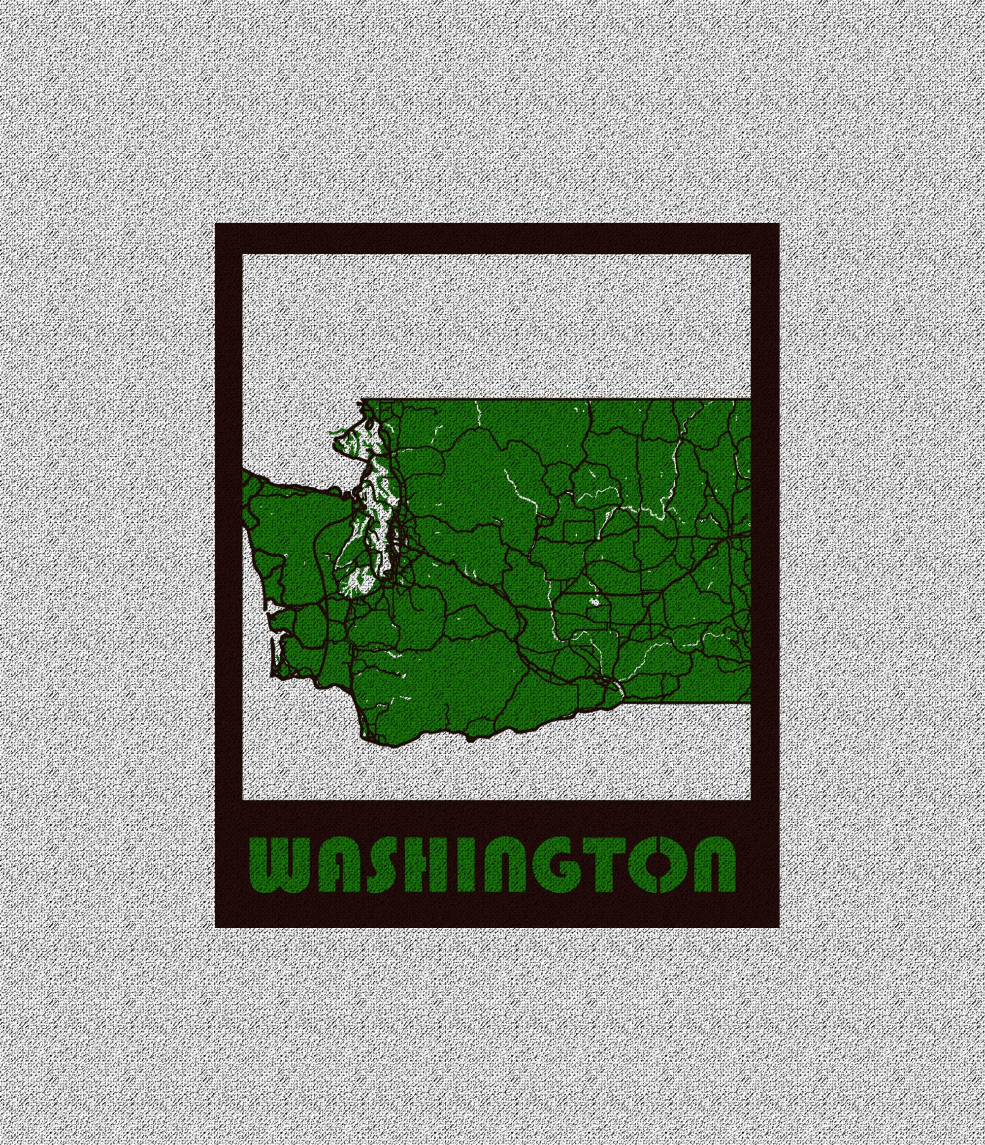Washington Land and Roads Map File for Laser Cut Instant Download Svg ...