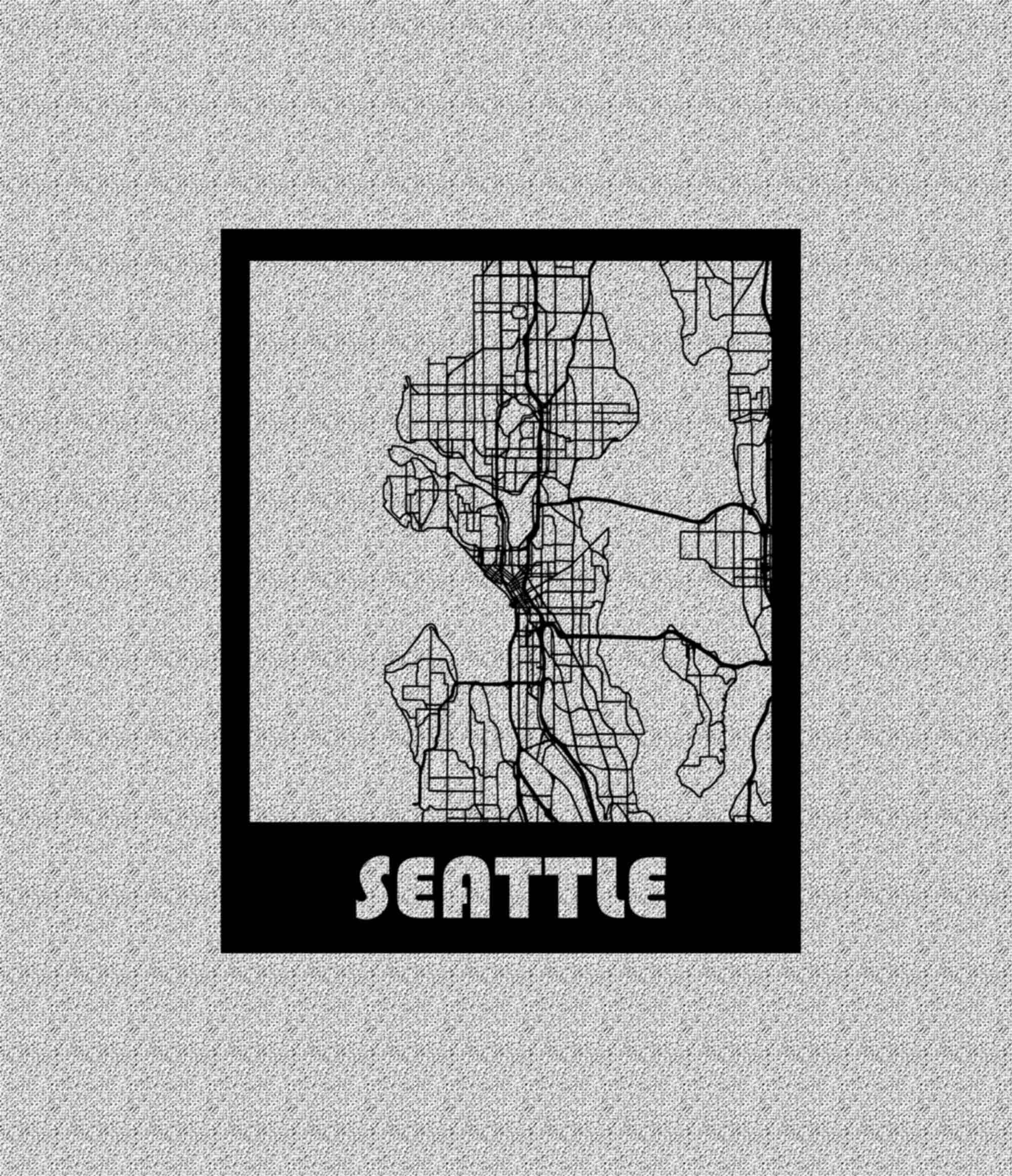 Seattle Land and Roads Map File for Laser Cut Instant Download Svg Crd ...