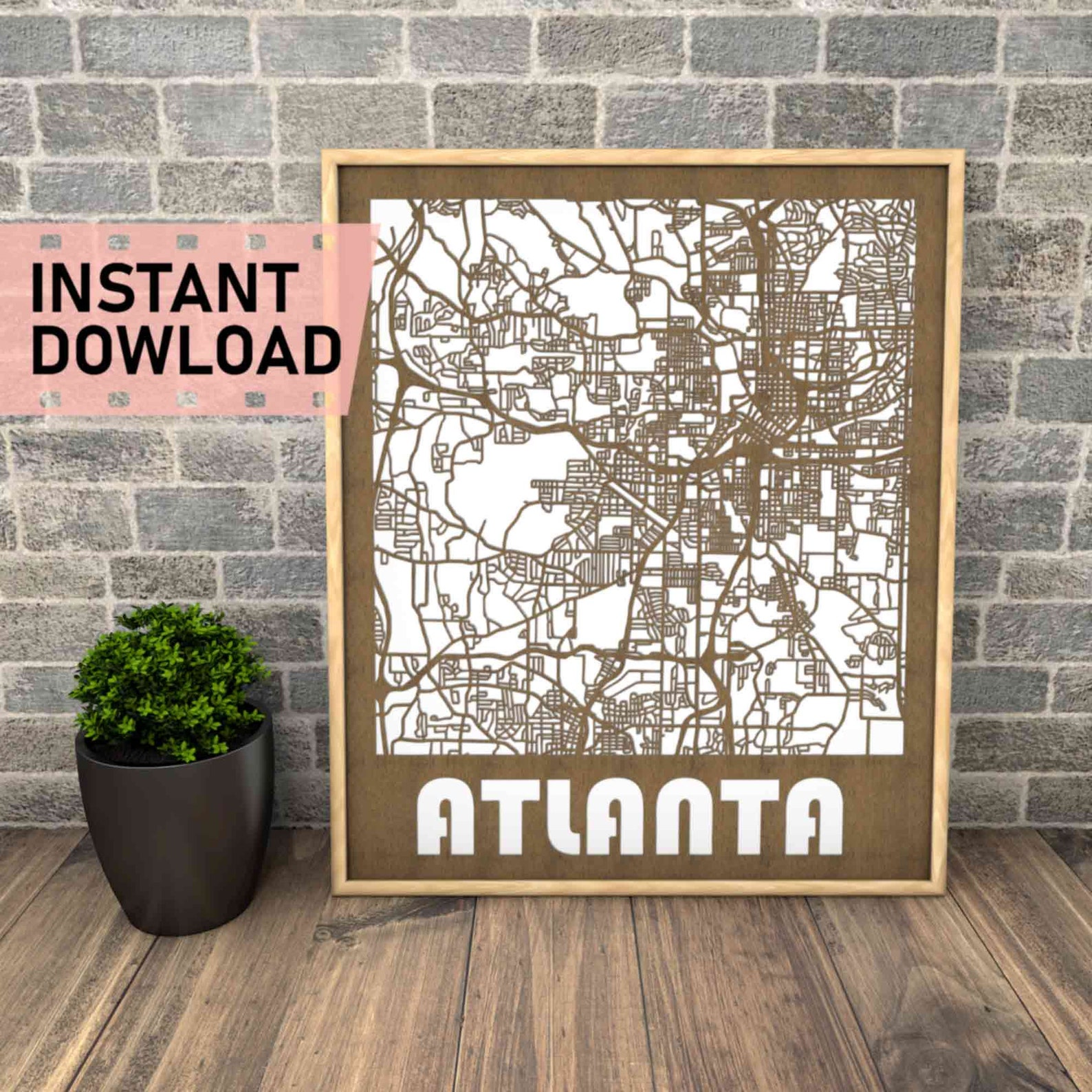 Atlanta, Georgia File for Laser Cut Instant Download Svg Dxf Crd Eps ...