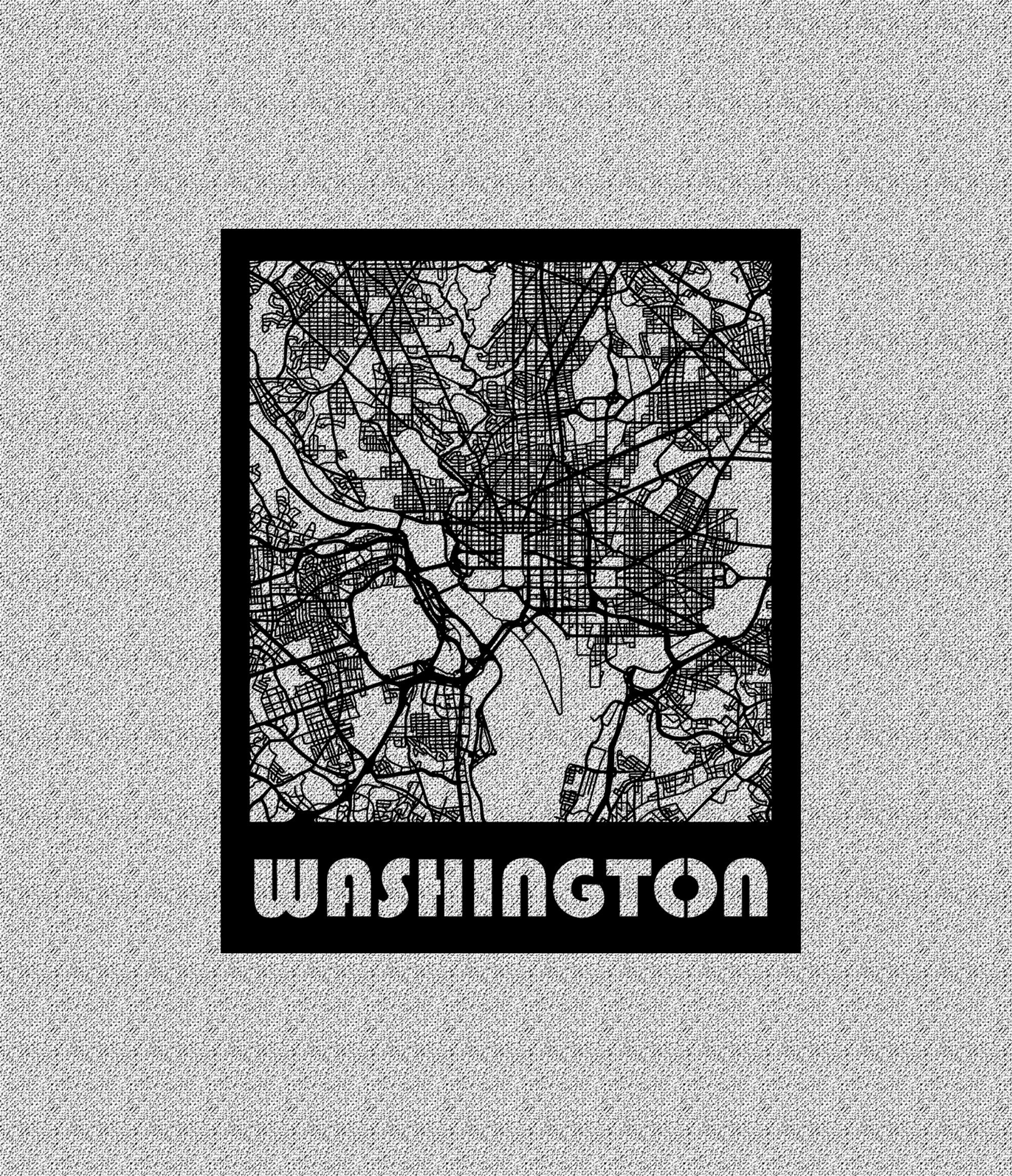 Washington DC Land and Roads Map File for Laser Cut Instant Download ...