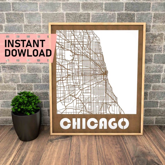 Chicago Illinois File for Laser Cut Instant Download Svg Dxf - Etsy