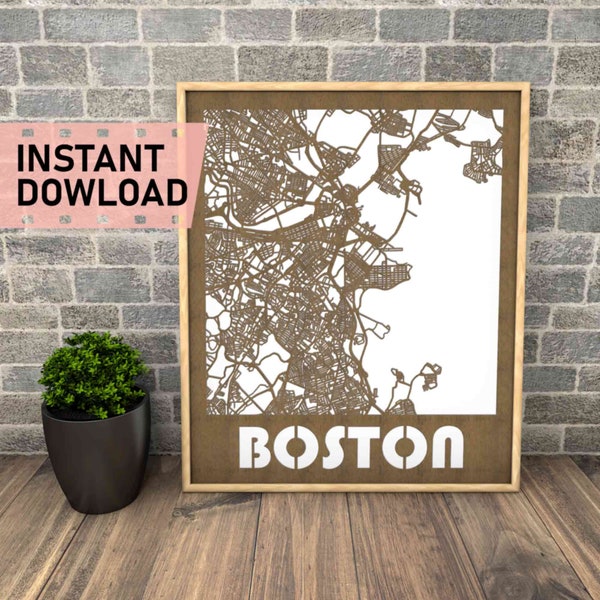 Boston Wood Map Art - Etsy