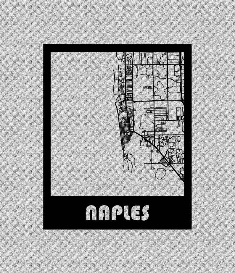 Naples, FL Land and Roads Map File for Laser Cut Instant Download Svg Crd Dxf Vector Graphics ...