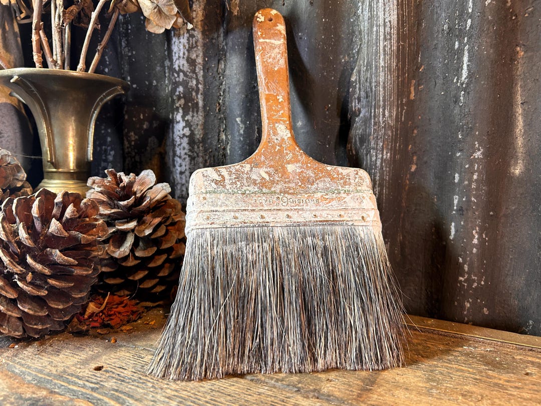 Large Vintage Unique / DECORATIVE PAINT BRUSH / Decorators Brush Art ...