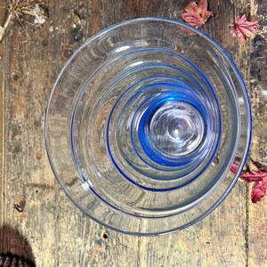 Large Whitefriars C1940 Rare Blue Ribbon Trailed Flared / BARNABY ...