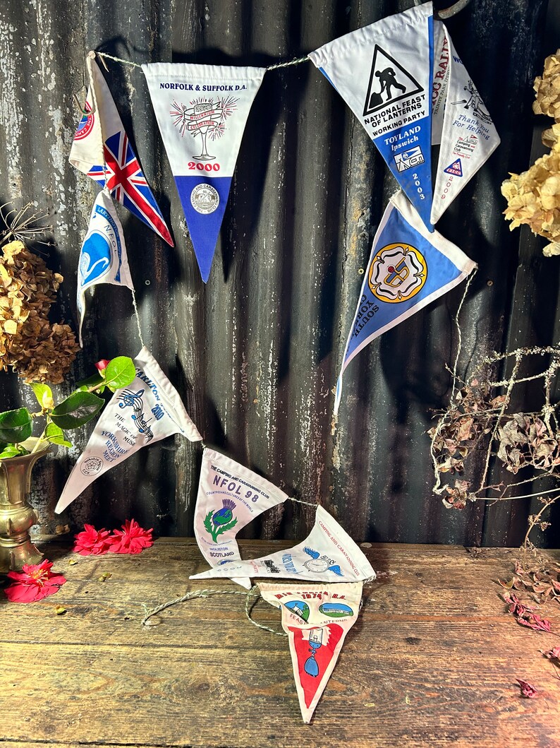 Vintage Bunting X 10 / CAMPING AND CARAVAN / Pennants Flag Bunting ...
