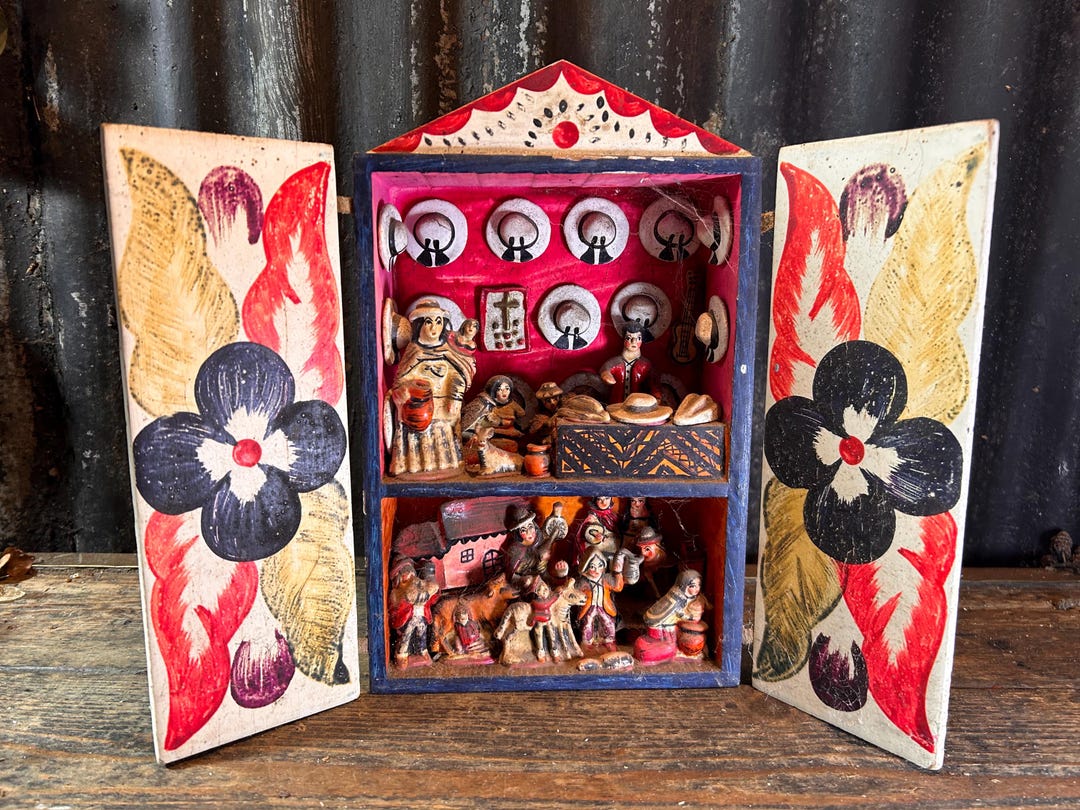 Folk Art Vintage / RETABLO SANTERO BOX / Peruvian Diorama Retablo ...