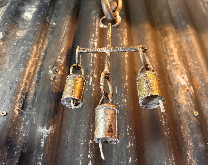 Antique 19th Century / PRIMITIVE COW BELL / Wind Chime Mobile Sheep ...