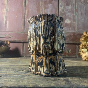 Vintage Ponga New Zealand / TREE FERN VASE / Storage Pot Natural ...