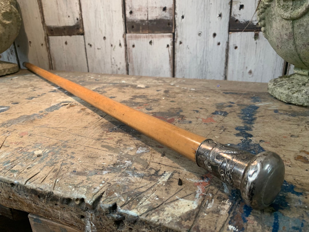 Gentlemen’s Chinese Walking Stick / ANTIQUE MALACCA SILVER / Chinese ...