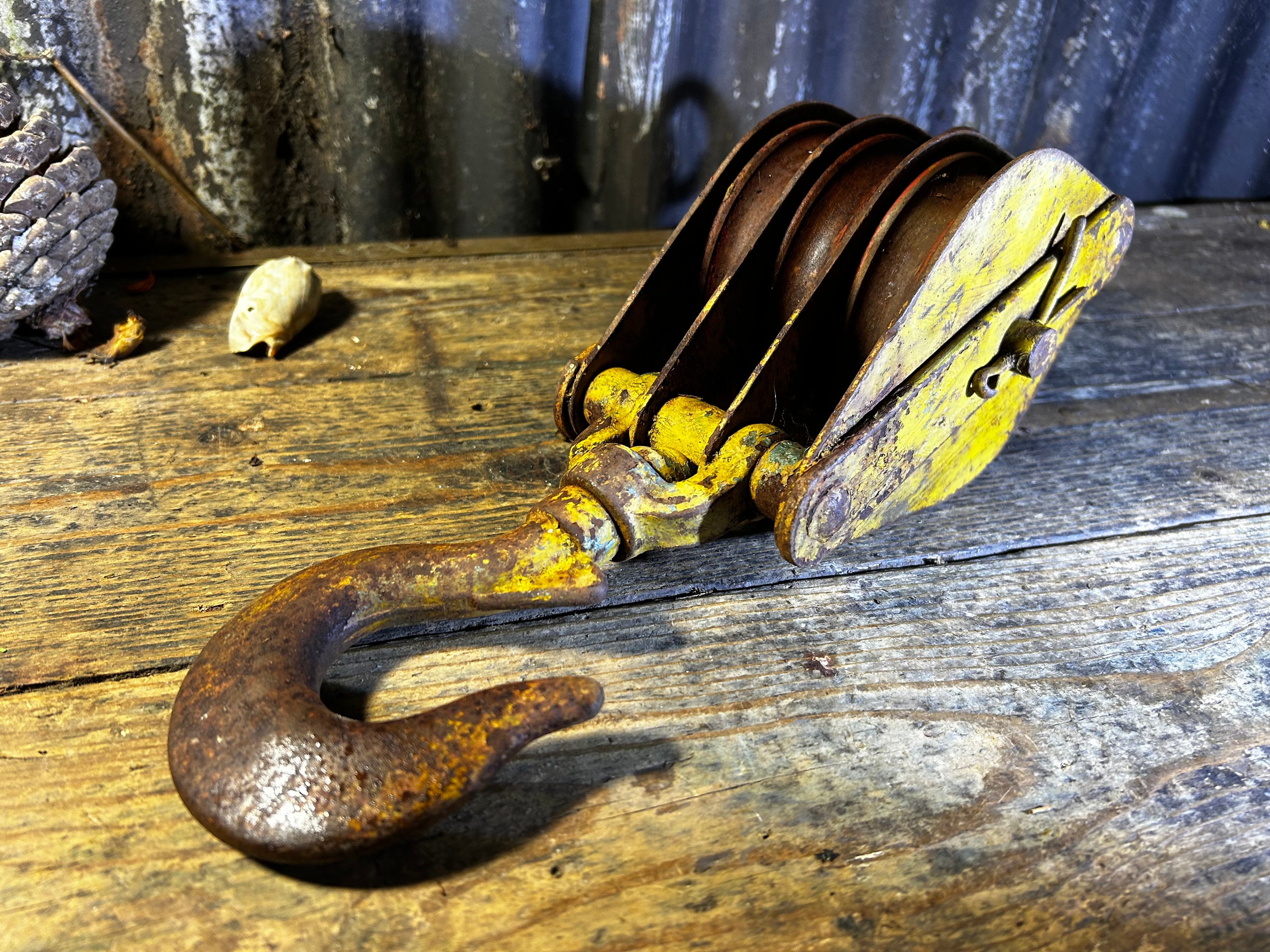 1920s Huge / VINTAGE TRIPLE PULLEY / Original Patina Light - Etsy