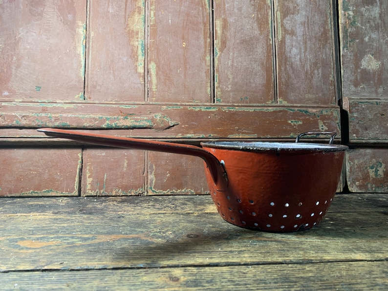 Vintage French 1950s / ENAMEL STRAINER COLANDER / Vintage Enamelware ...