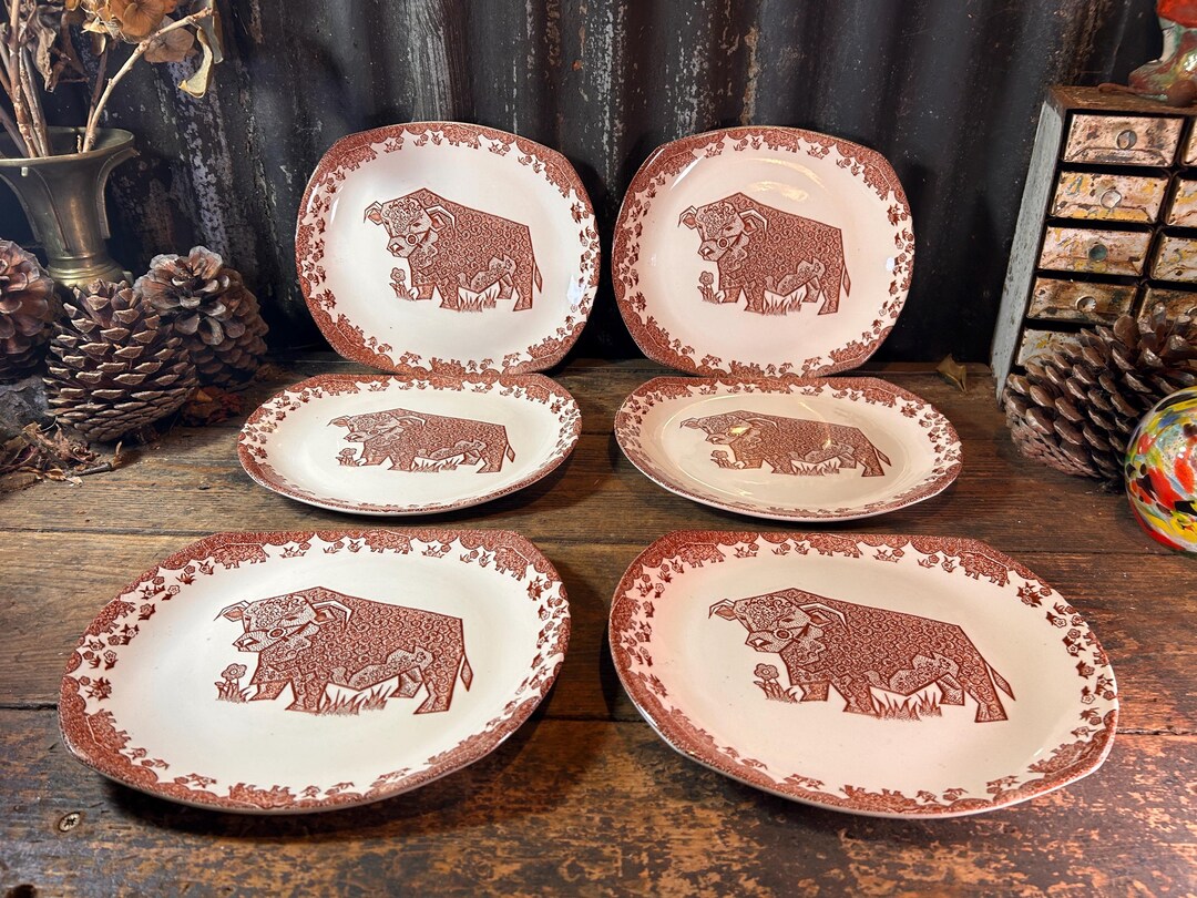 Original Vintage 1980s X6 / IRONSTONE BEEFEATER PLATES / Retro English ...