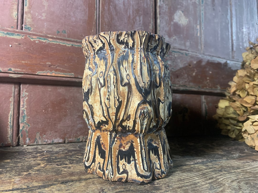 Vintage Ponga New Zealand / TREE FERN VASE / Storage Pot Natural ...