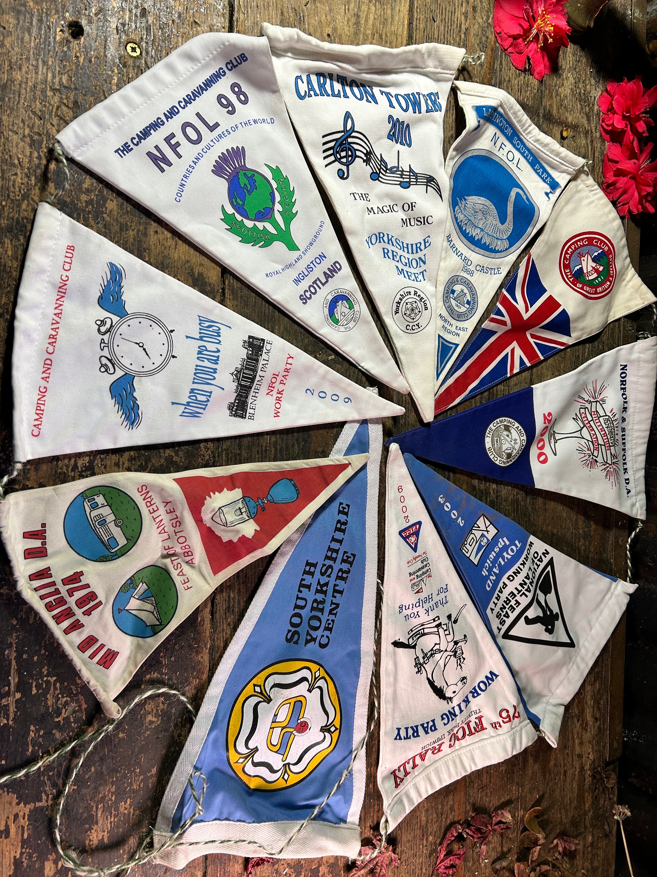 Vintage Bunting X 10 / CAMPING AND CARAVAN / Pennants Flag Bunting ...
