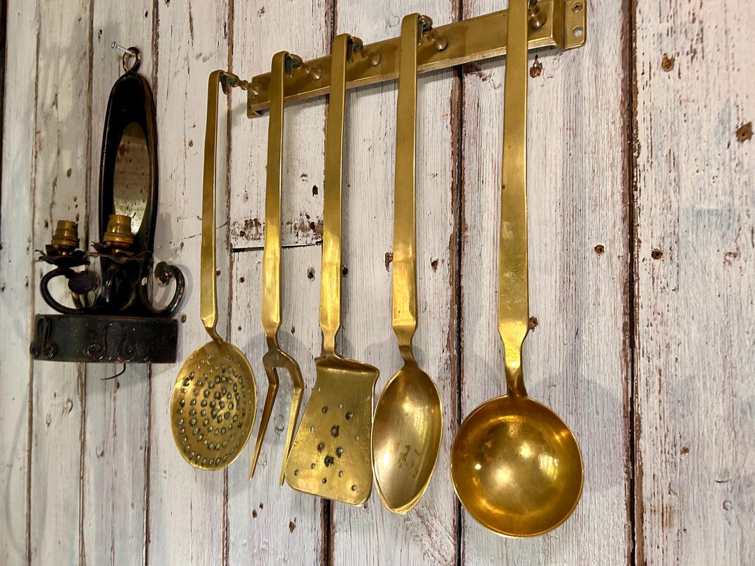 Beautiful Vintage 1950s French / KITCHEN UTENSIL SET / With Wall ...