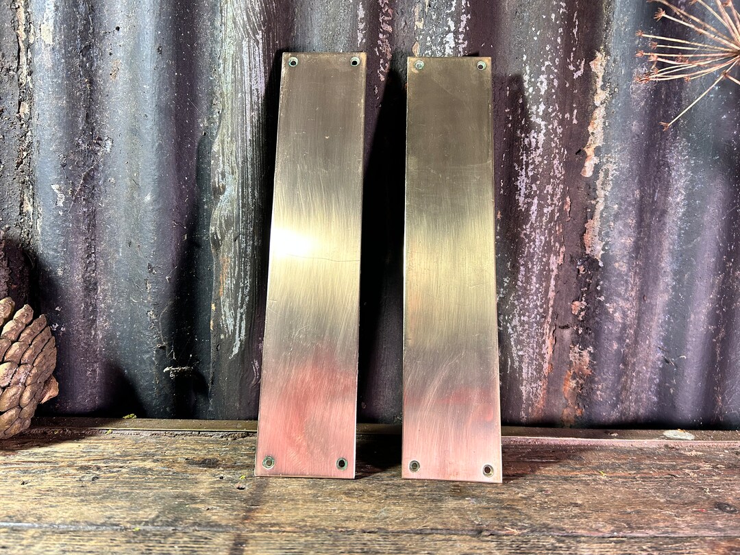 1920s Original Quality Pair Brass X2 / DOOR PUSH PLATE / Salvaged ...