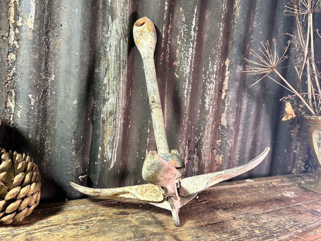 Vintage English / GALVANISED GRAPNEL ANCHOR / Folding Boat Anchor ...