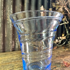 Large Whitefriars C1940 Rare Blue Ribbon Trailed Flared / BARNABY ...