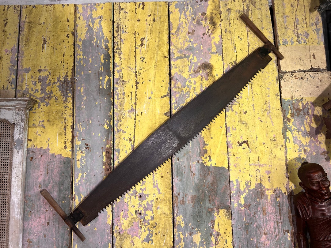 1920s Original Large / CROSSCUT PIT SAW / Lumberjack Tools Arborist ...
