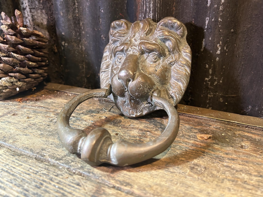 Stunning 19th Century Large Lions Head / ANTIQUE DOOR KNOCKER / Large ...
