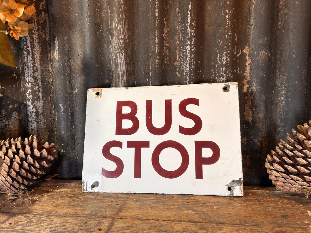 Rare Original 1930s English Enamel / BUS STOP SIGN / English Transport ...