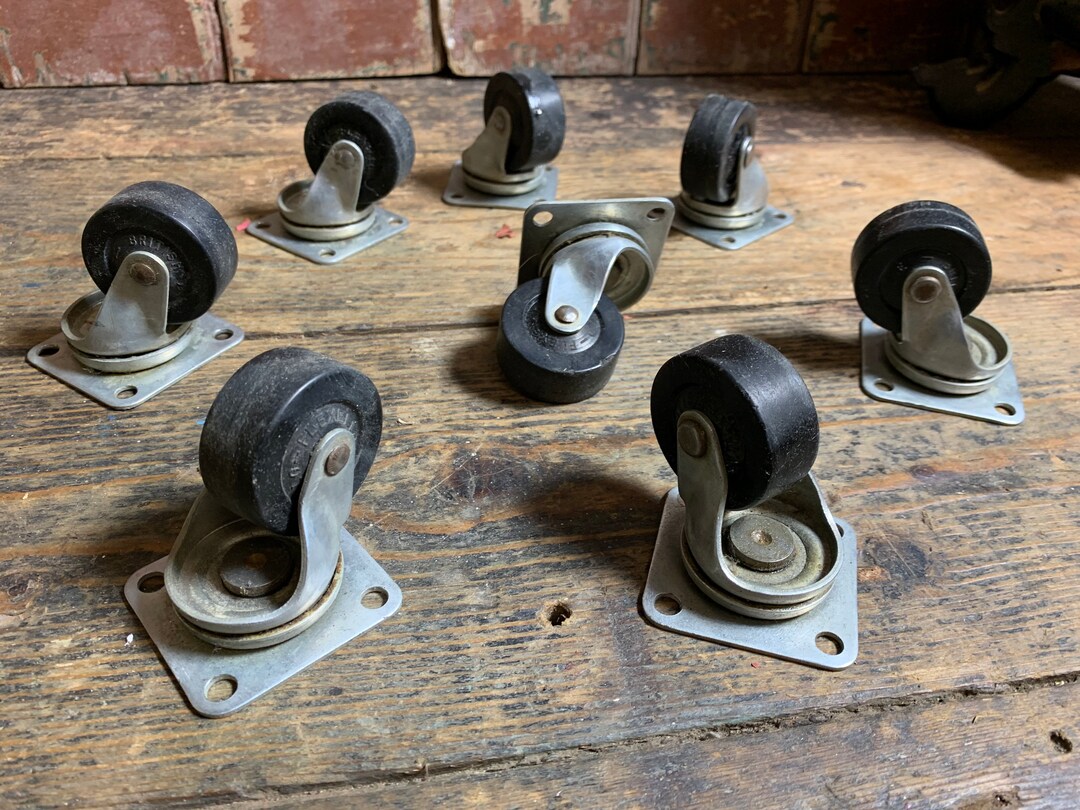 Vintage 1950s / MID CENTURY CASTORS / Castors Surface Fitting Set of 8 ...