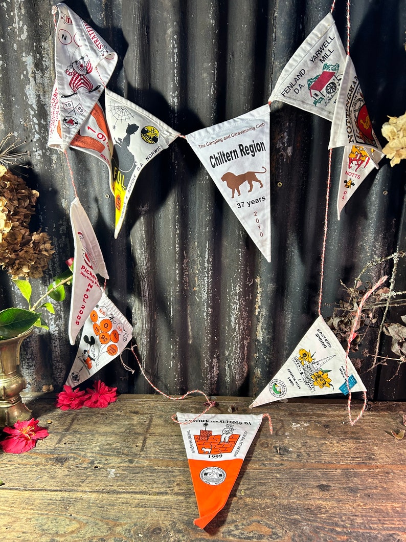 Vintage Bunting X 10 / CAMPING AND CARAVAN / Pennants Flag Bunting ...